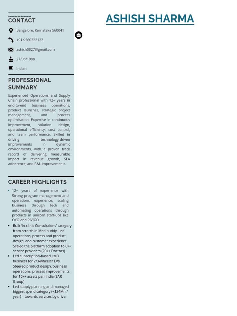 Resume Ashish Sharma | PDF