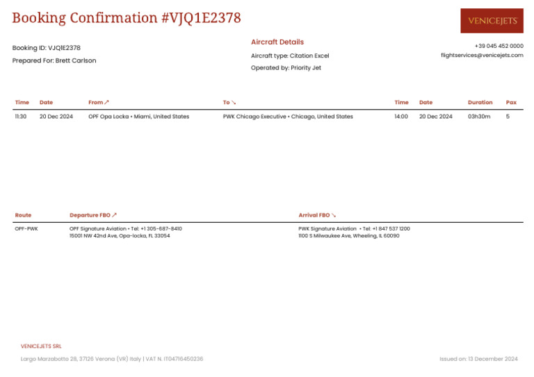 Booking Confirmation | PDF