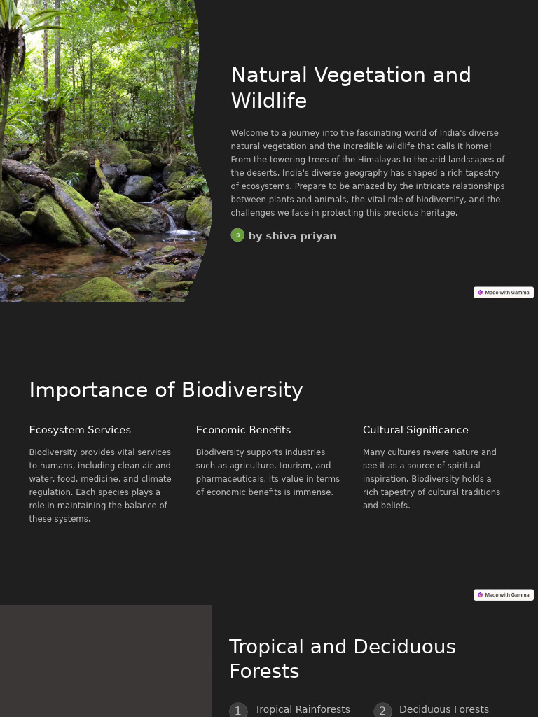 Natural Vegetation and Wildlife | PDF | Forests | Desert