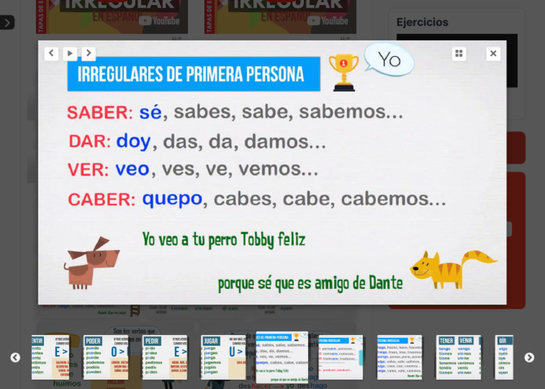 Presente Irregular Los Verbos Irregulares - Prof… 11 | PDF