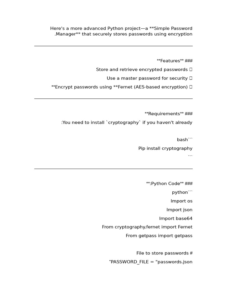 Secure Password Manager with Fernet | PDF | Encryption | Key (Cryptography)