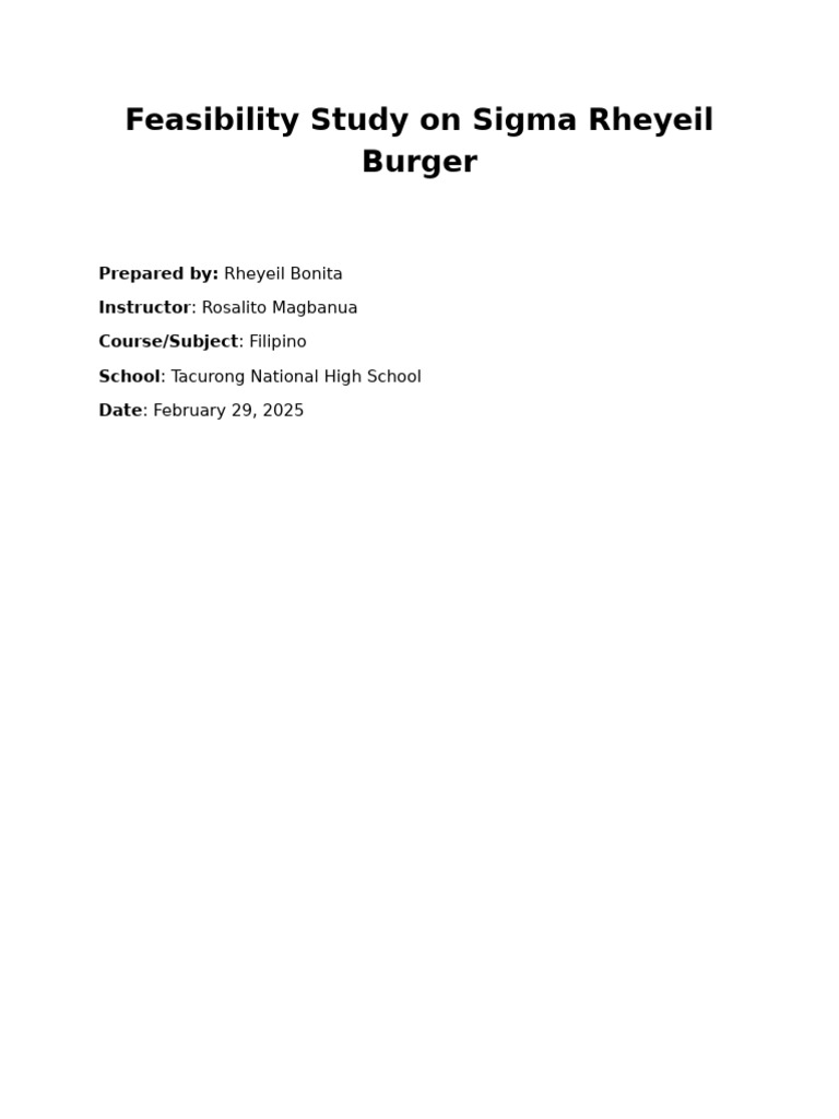 Sigma Boy Rheyeil Burger | PDF | Hamburgers