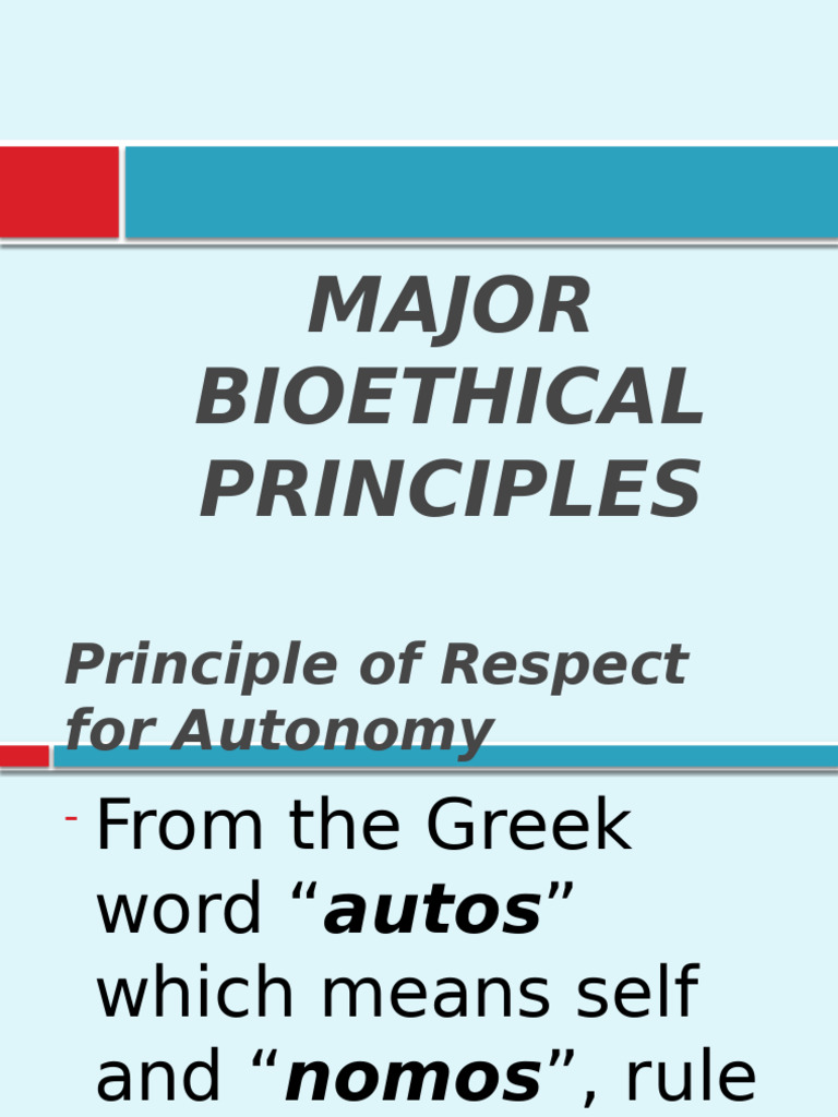 Major Bioethical Principles | PDF | Justice | Crime & Violence