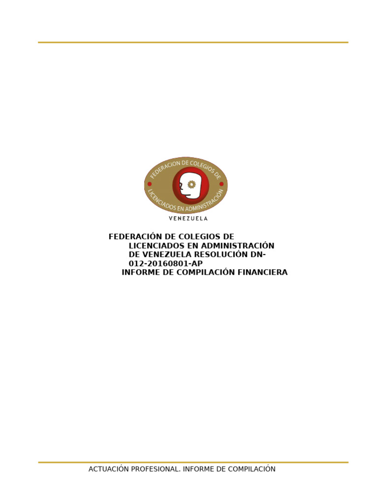 Informe de Compilación Financiera | PDF | Estado financiero | Contabilidad