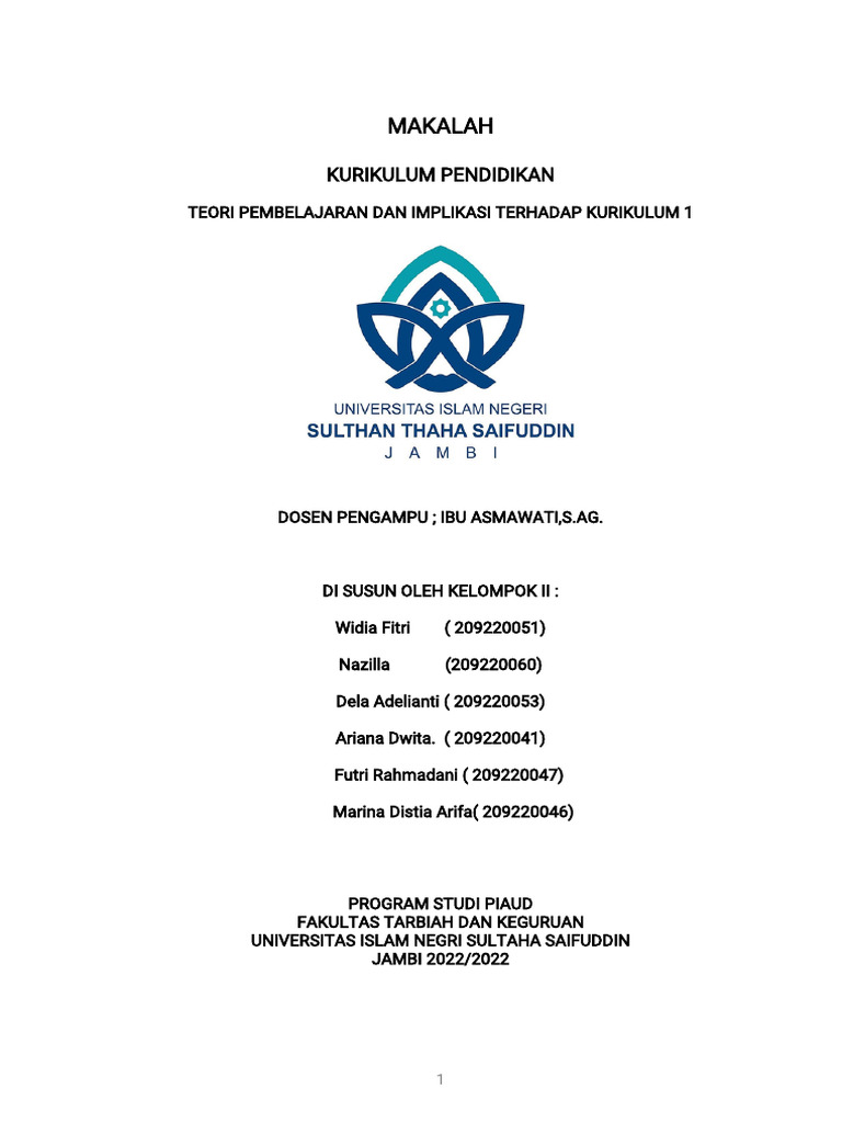 Nazila MAKALAH Kurikulum Ke-2 | PDF