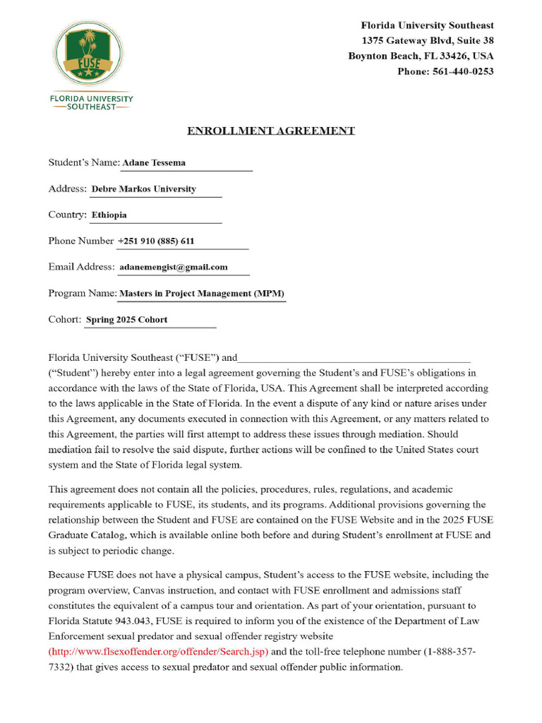 Enrollment Agreement | PDF