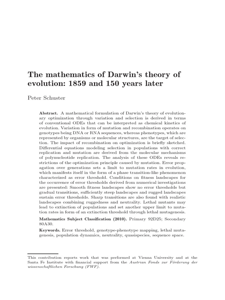 Mathematical Evolution: Darwin's Theory | PDF | Natural Selection ...