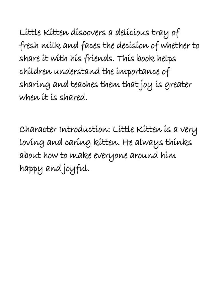 B4 The Little Kitten and The Fresh Milk Tray | PDF