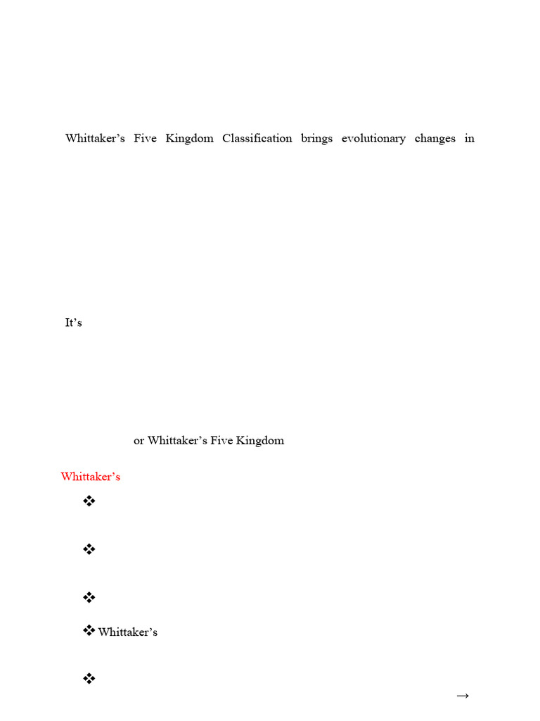 Overview of Whittaker's Classification | PDF | Mollusca | Embryo