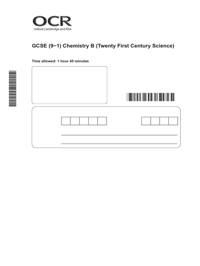 November 2021 OCR A Level Chemistry Paper 1 | PDF | Alkane | Atoms