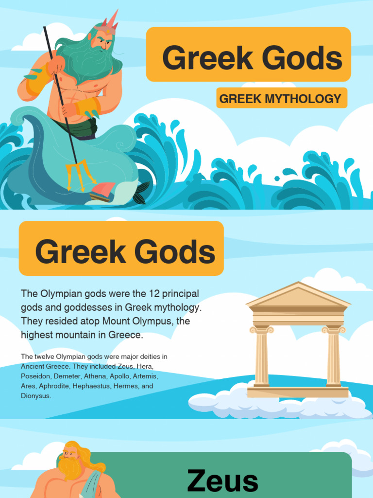 Greek Gods Educational Presentation in Colorful Fun Style | PDF ...