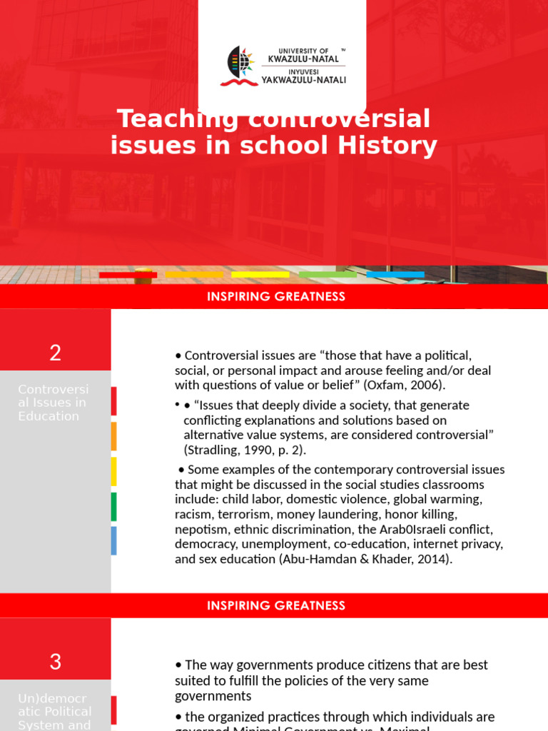 Teaching Controversial Issues in School History | PDF | Teachers | Thought