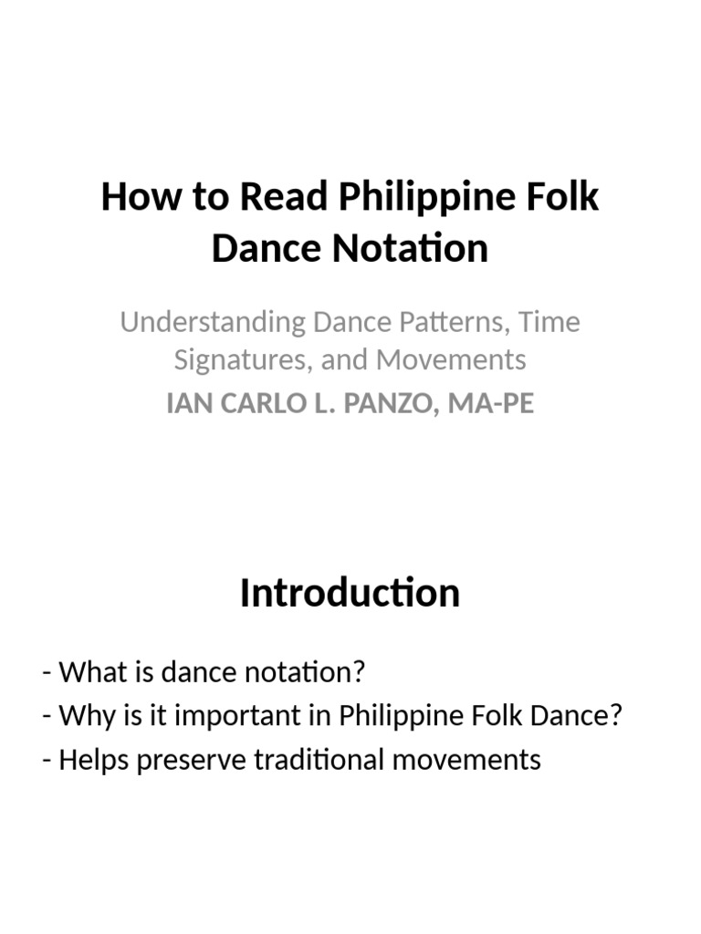 Philippine Folk Dance Notation | PDF