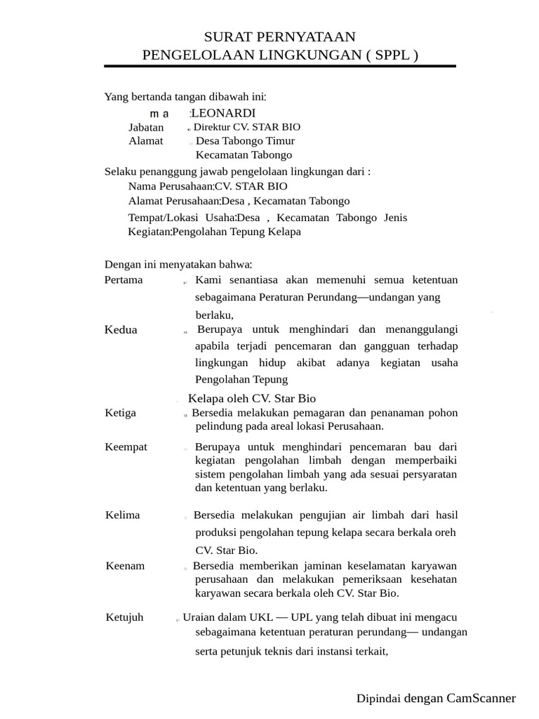 surat ukl upl edit | PDF