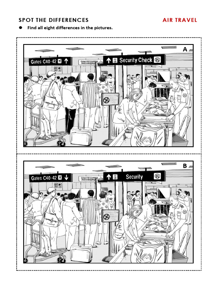 Air Travel Spot the Differences Activity | PDF