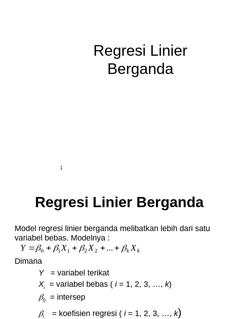 Koefisien Regresi Linier Berganda | PDF