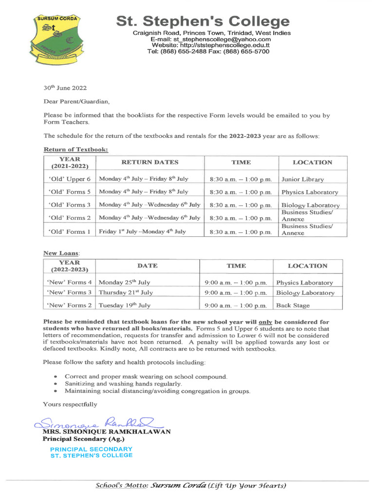 Return of Textbooks and Rentals for 2022-2023 | PDF