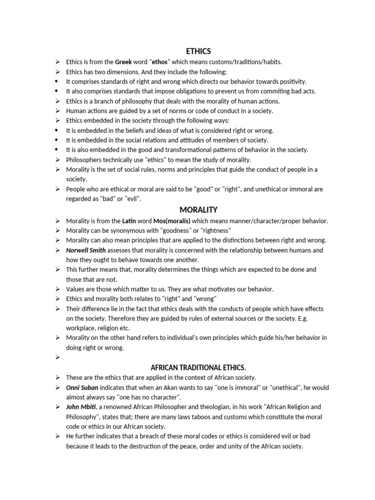 Key Points - ETHICS-WPS Office | PDF | Morality | Social Psychology