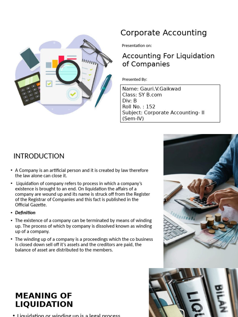 Accounts Presentation | PDF | Liquidation | Corporations
