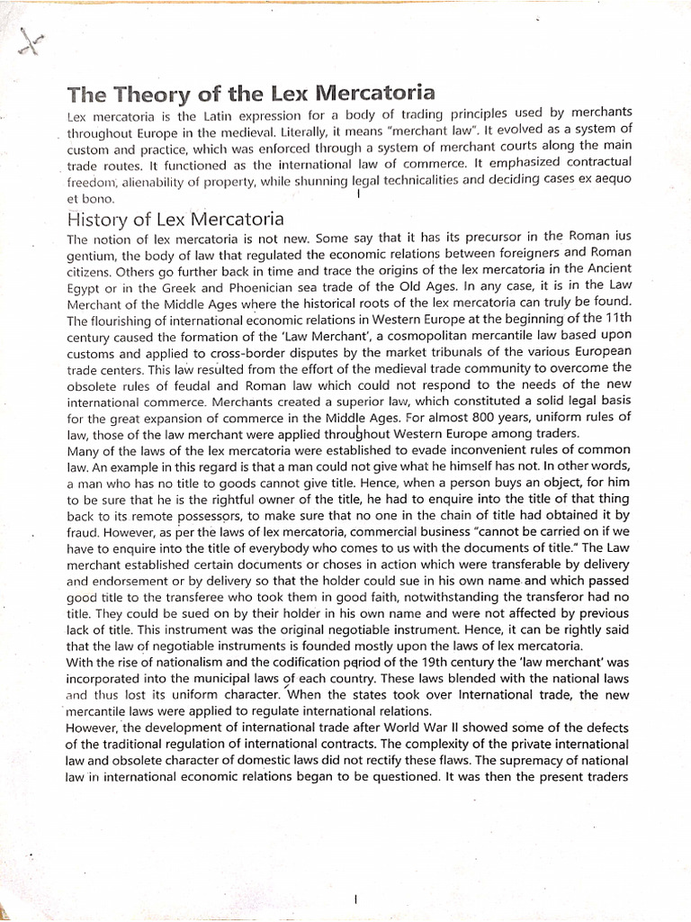 Lex Mercatoria | PDF