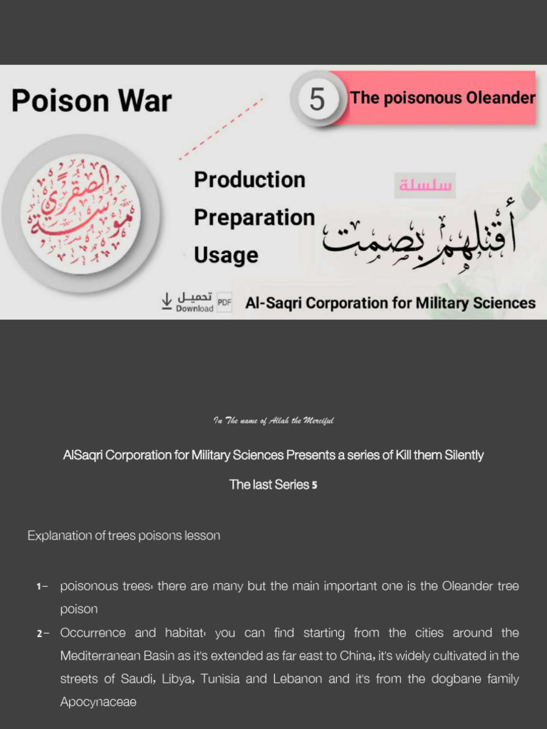 Oleander Poison Preparation Guide | PDF | Water