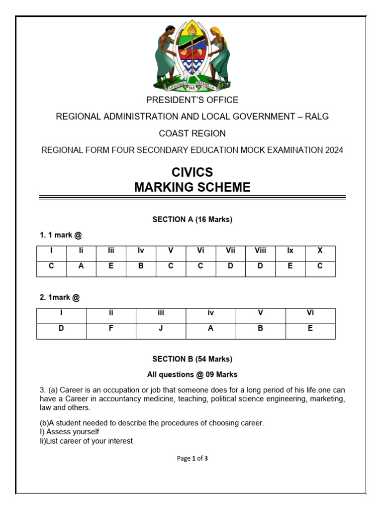 SCHOLARS.CO.TZ CIVICS MS | PDF | Social Policy | Social Psychology