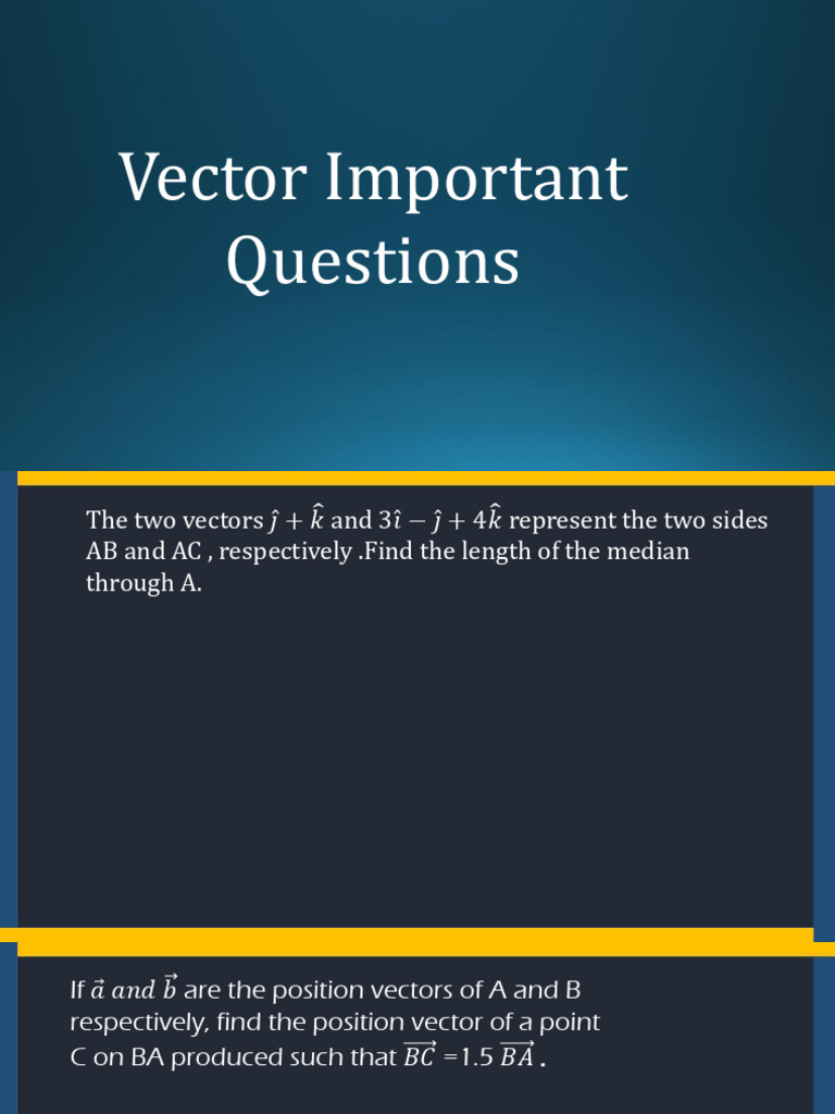 Vector Important Questions | PDF | Euclidean Vector | Angle