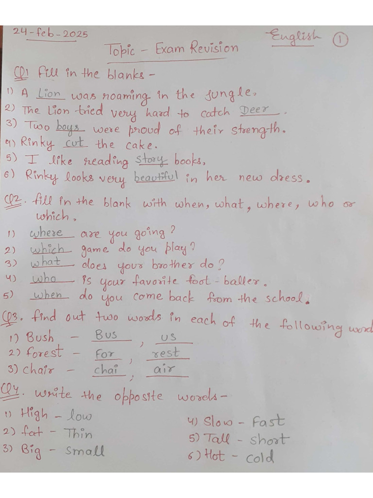 ENGLISH - Exam Revision. | PDF