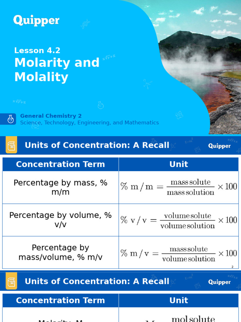 Molarity and Molality Explained | PDF | Concentration | Molar Concentration