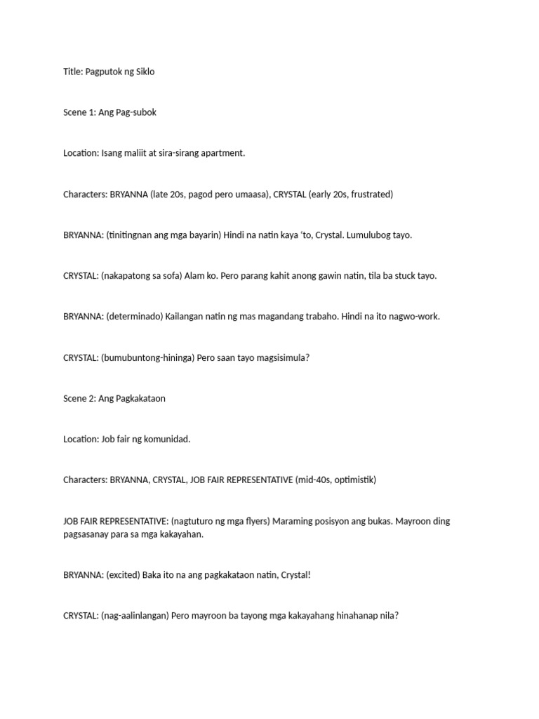 Poverty Script | PDF