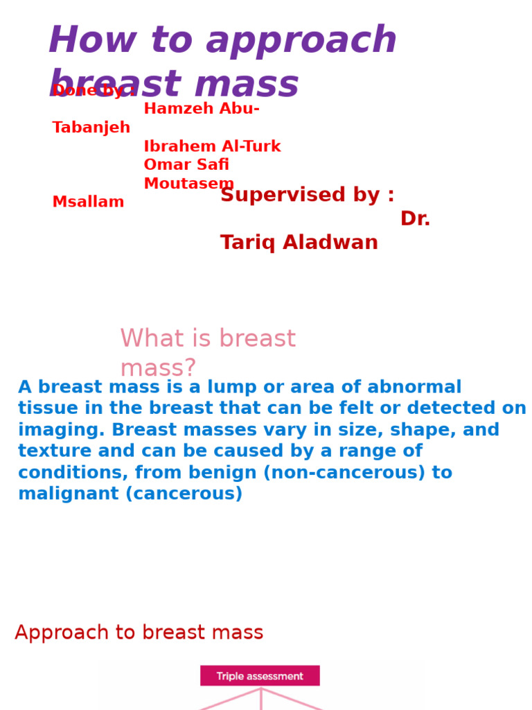 How To Approach Breast Mass | PDF | Breast Cancer | Mastectomy