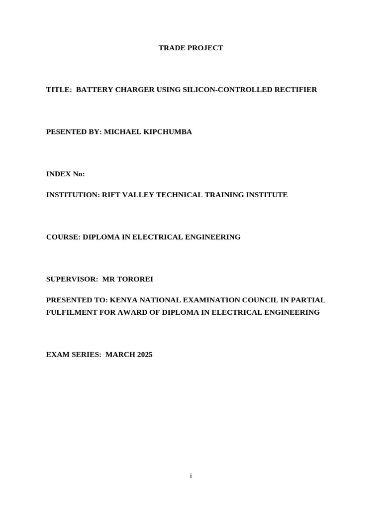 MICHAEL KIPCHUMBA Project | PDF | Resistor | Rectifier