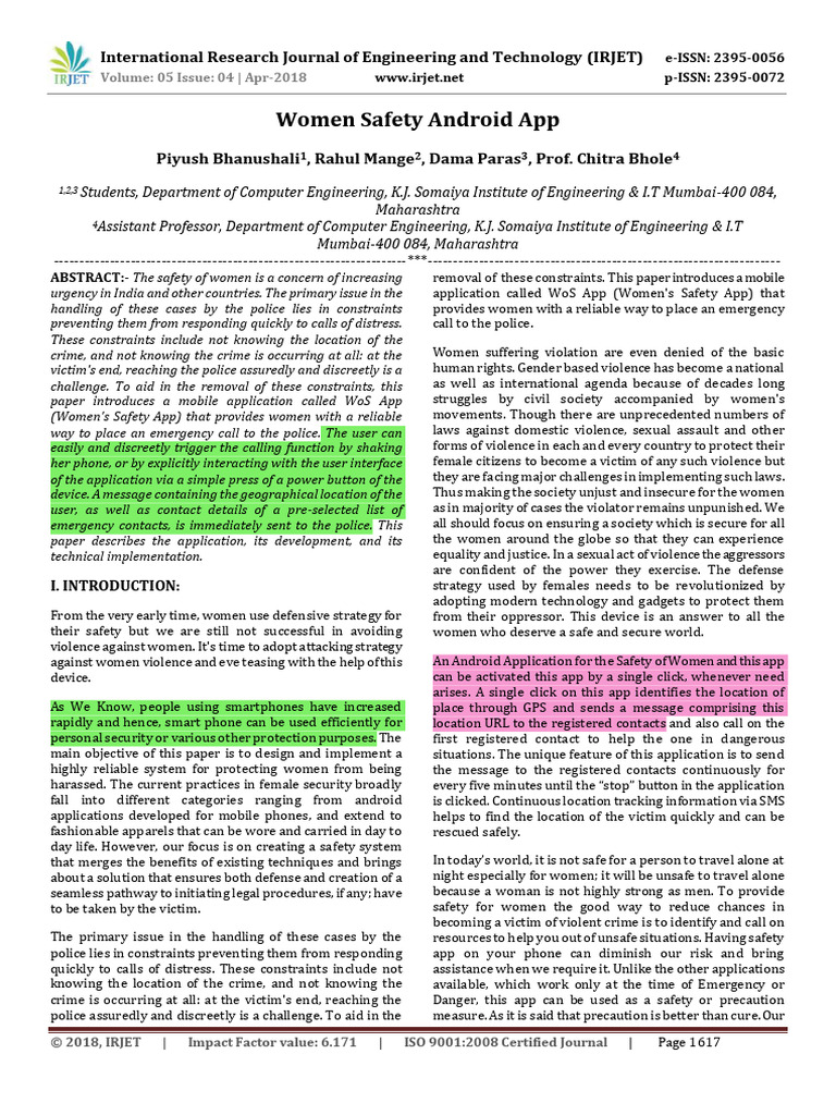 Women_Safety_Android_App[3] | PDF | Mobile App | Smartphone