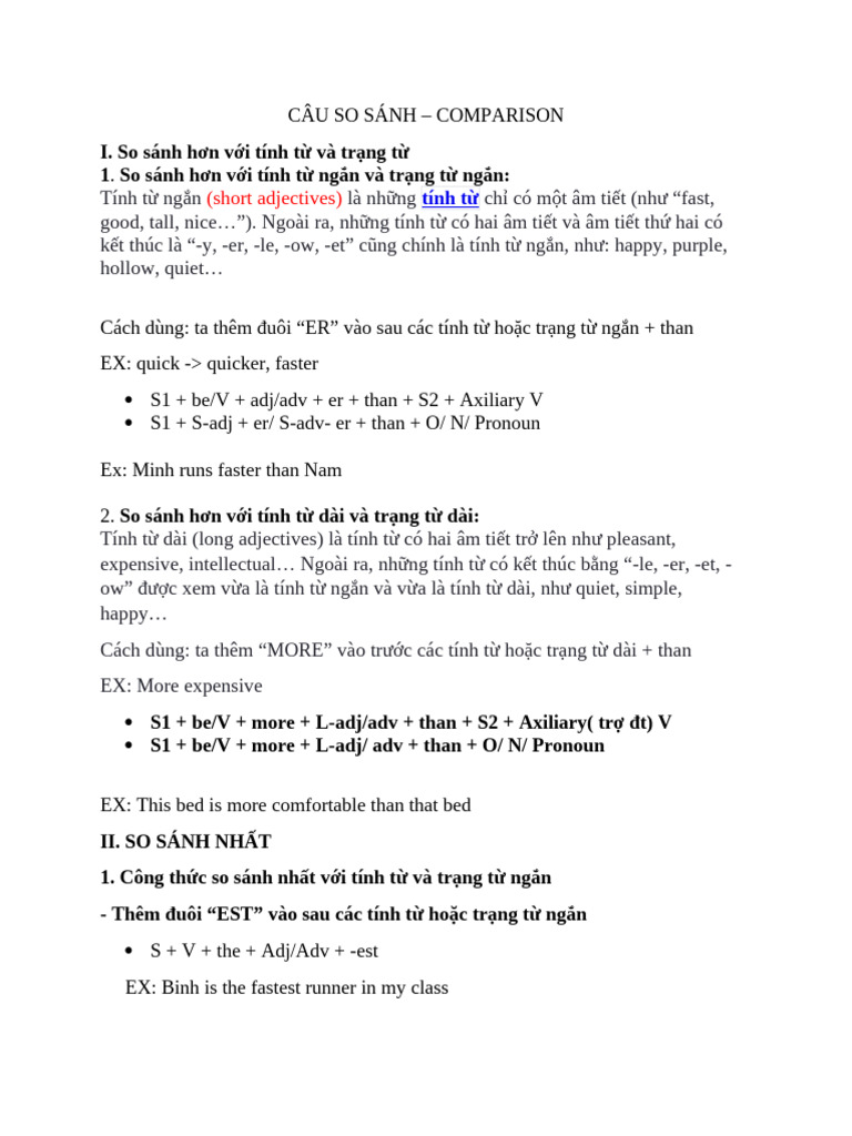 CÂU SO SÁNH | PDF