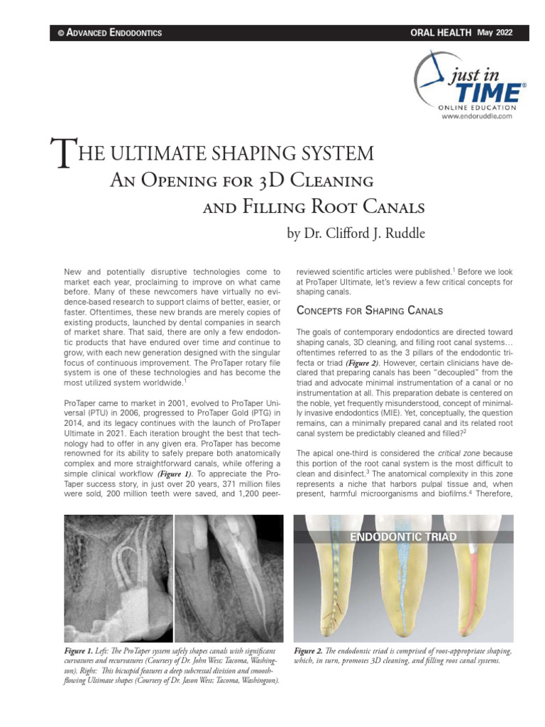 ProTaper Ultimate: Advancements in Endodontics | PDF | Dentistry Branches