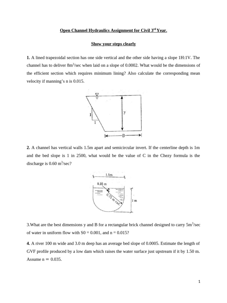 Assignment of Open Channel | PDF