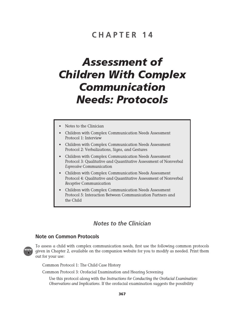 Assessment of Communication Disorders in Children ... - (Chapter 14 ...