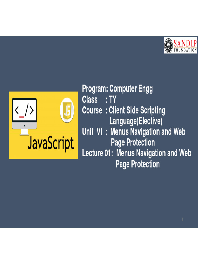 UNIT VI Menus Navigation and Web Page Protection | PDF