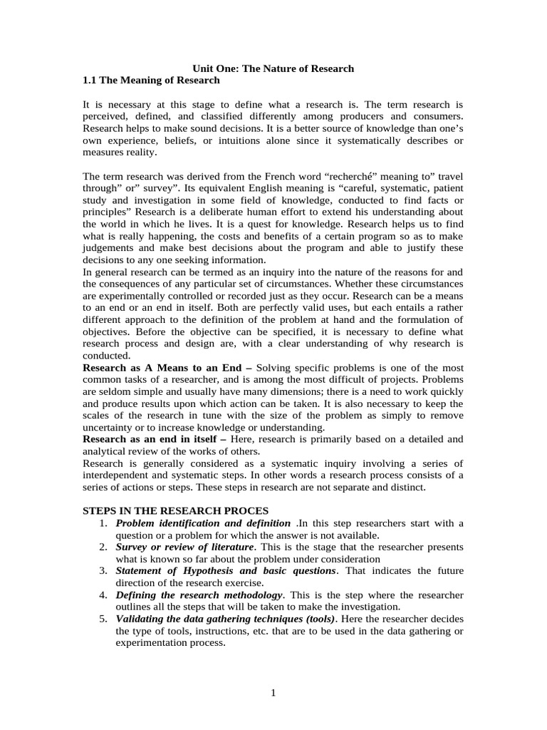 Research Methodology Degree Notes | PDF