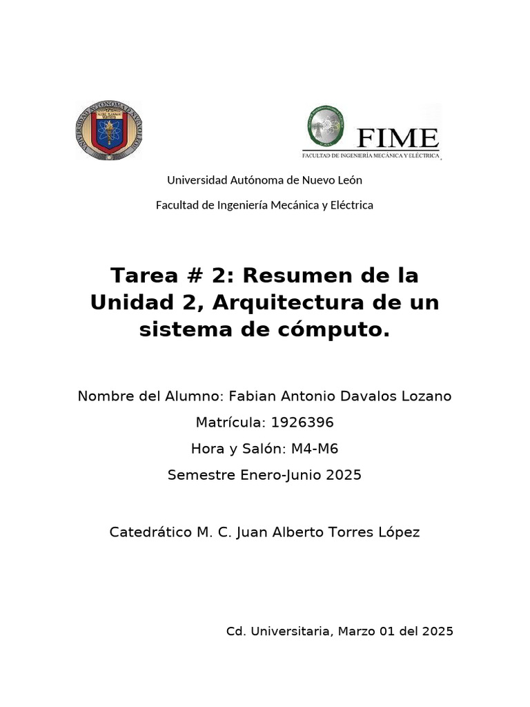 Resumen Unidad 2: Arquitectura de Sistemas | PDF