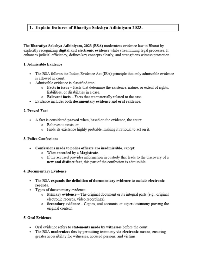 Bsa Internal Exam Answer | PDF | Estoppel | Witness Bsa Internal Exam Answer | PDF | Estoppel | Witness