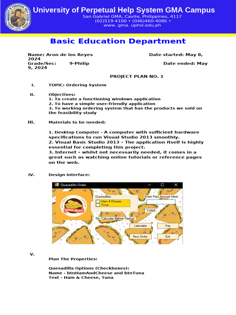 Project-Plan-For-Computer-delosReyes | PDF | Software Engineering | System Software