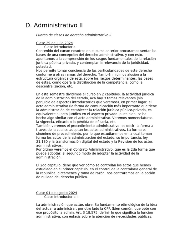 Clases de Derecho Administrativo II | PDF | Estado (política) | Razón