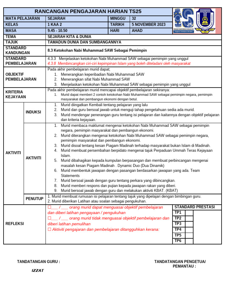 18 8.3 RPH Ketokohan Nabi Muhammad SAW Sebagai Pemimpin | PDF