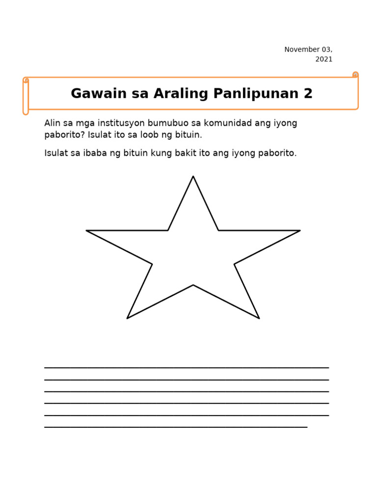 Gawain Sa Araling Panlipunan 2 (Nov 3 and 4) | PDF