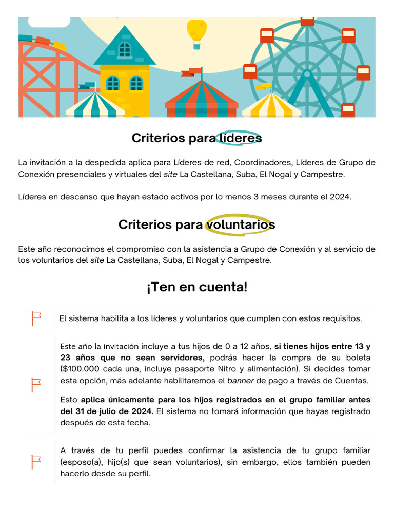 Criterios Despedida L Iacute Deres y Voluntarios | PDF