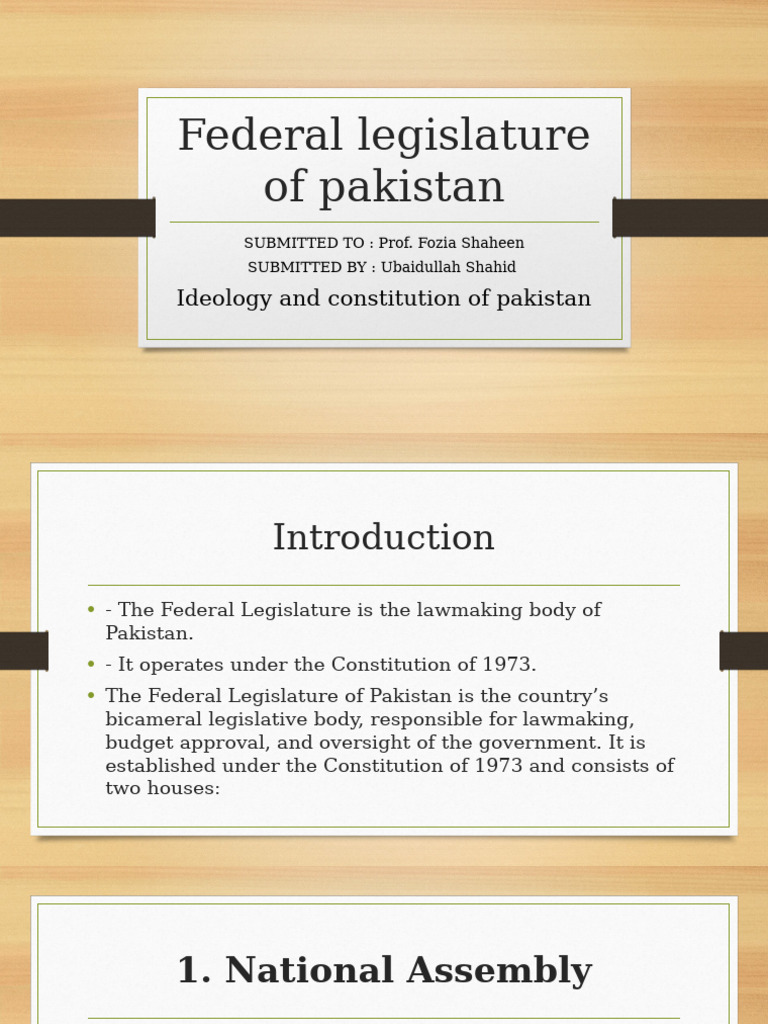 Federal Legislature of Pakistan | PDF | Legislature | Bill (Law)