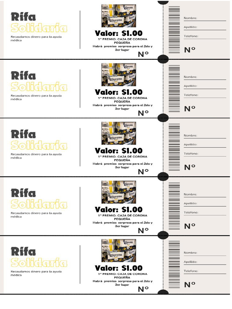 Ticket de Rifa | PDF