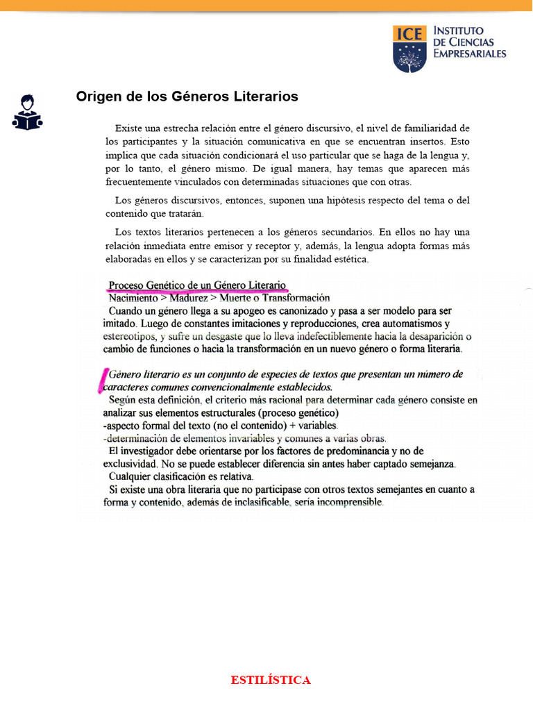 Origen y Clasificación de Géneros Literarios | PDF