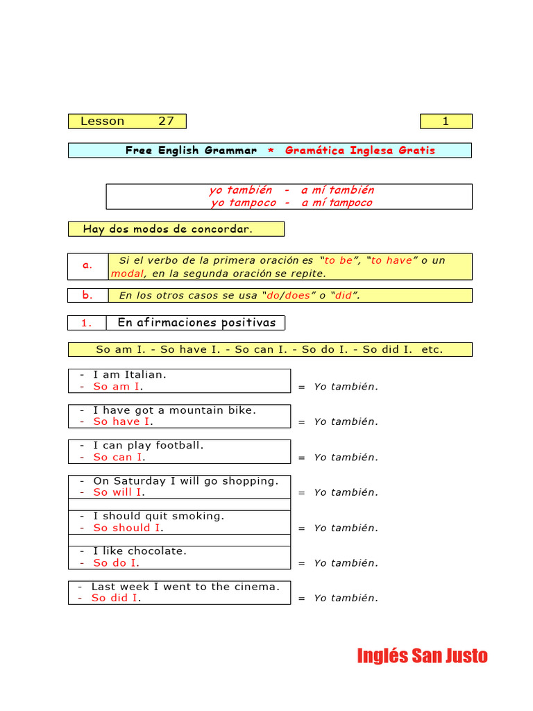 Grammar So-am-I-Neither-am-I-So-do-I-Neither-do-I 6-2020 | PDF